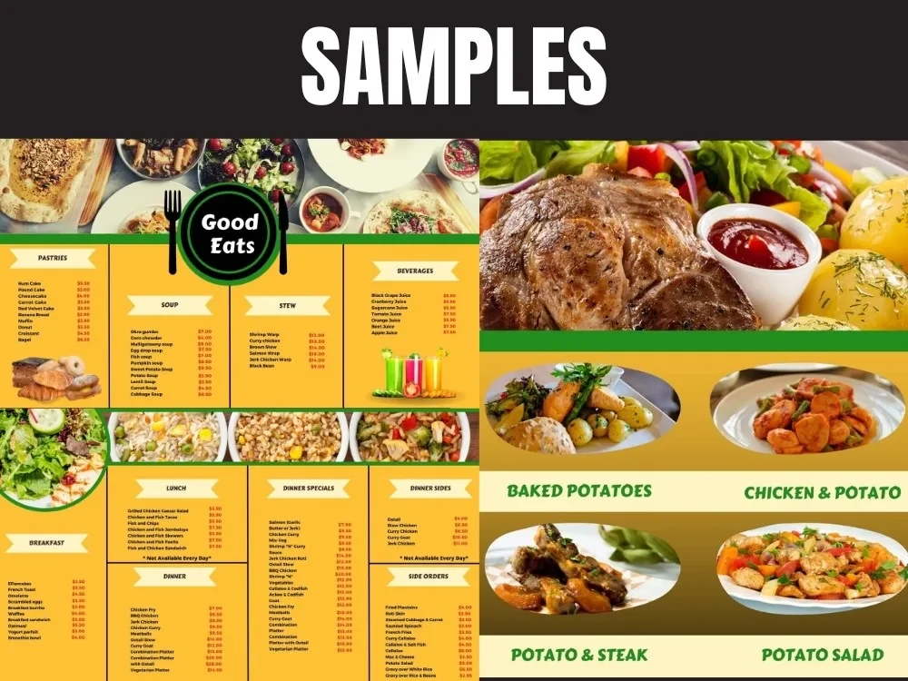 Beautifully animated menu board, flyer for your restaurant | Upwork