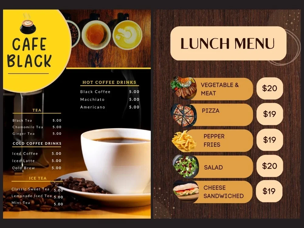 Beautifully animated menu board, flyer for your restaurant | Upwork
