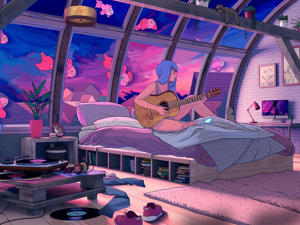 Eccentric lofi animation, lofi loop video, animated gif, and ...