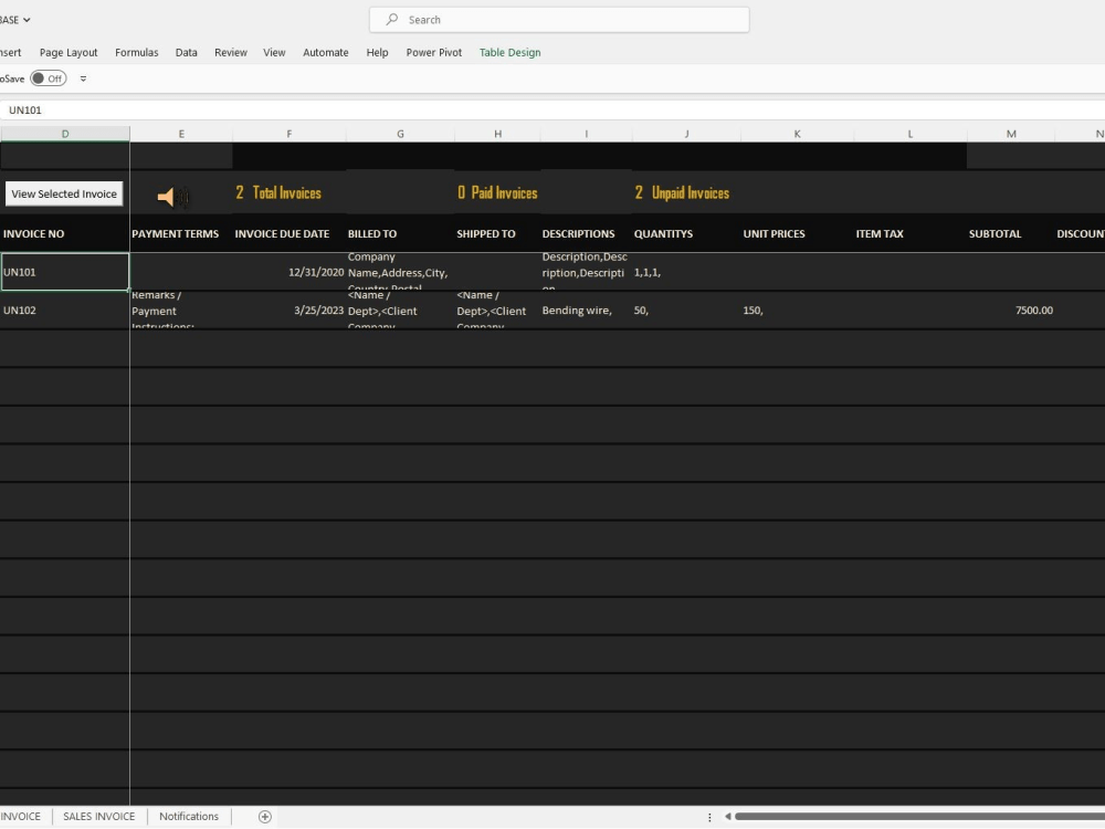 An automated excel invoice template | 3 days delivery, Macros & Support | Upwork