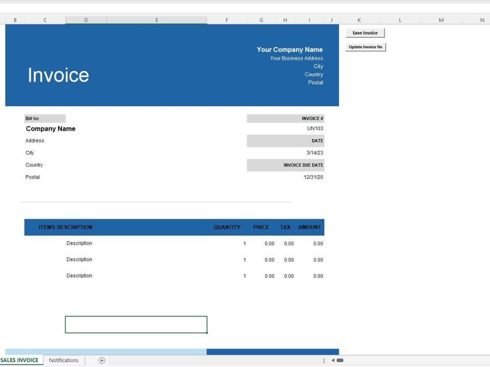 An automated excel invoice template | 3 days delivery, Macros & Support ...