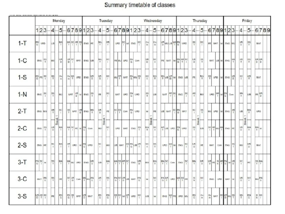 A customized timetable for school, college, and university with formats ...