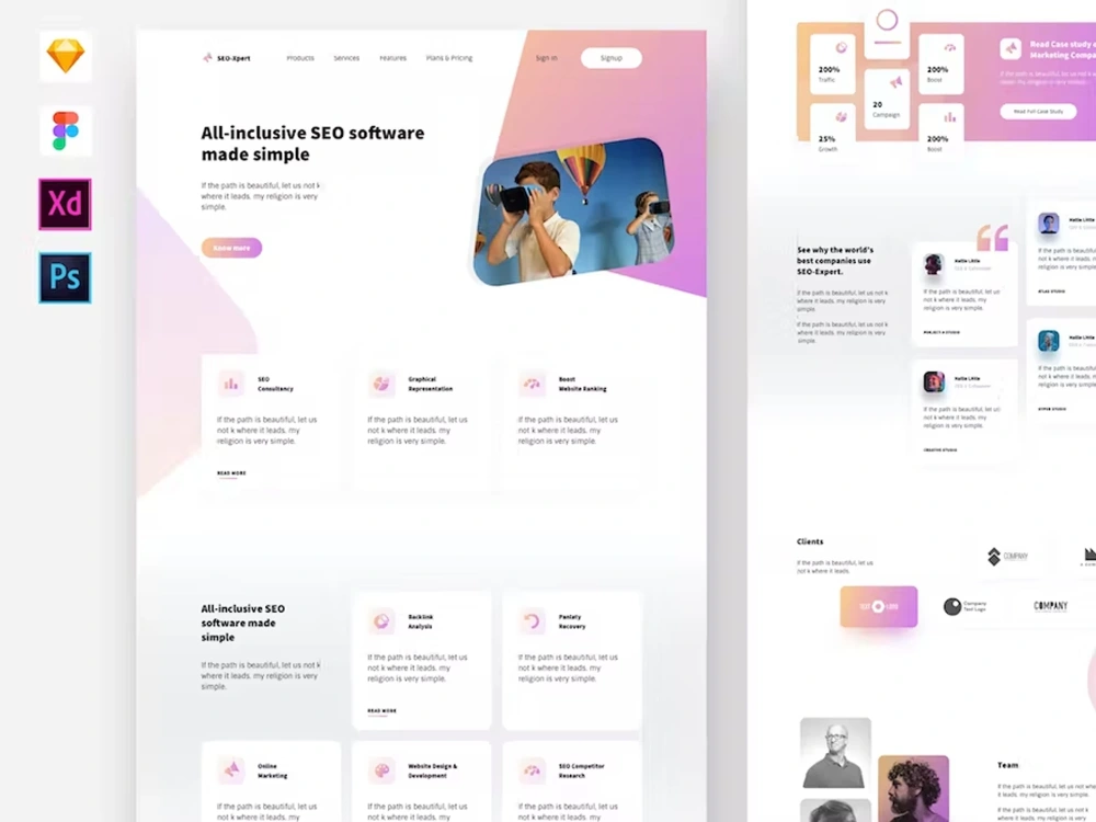Responsive website UI UX design, Dashboard or Landing Page design, Web ...