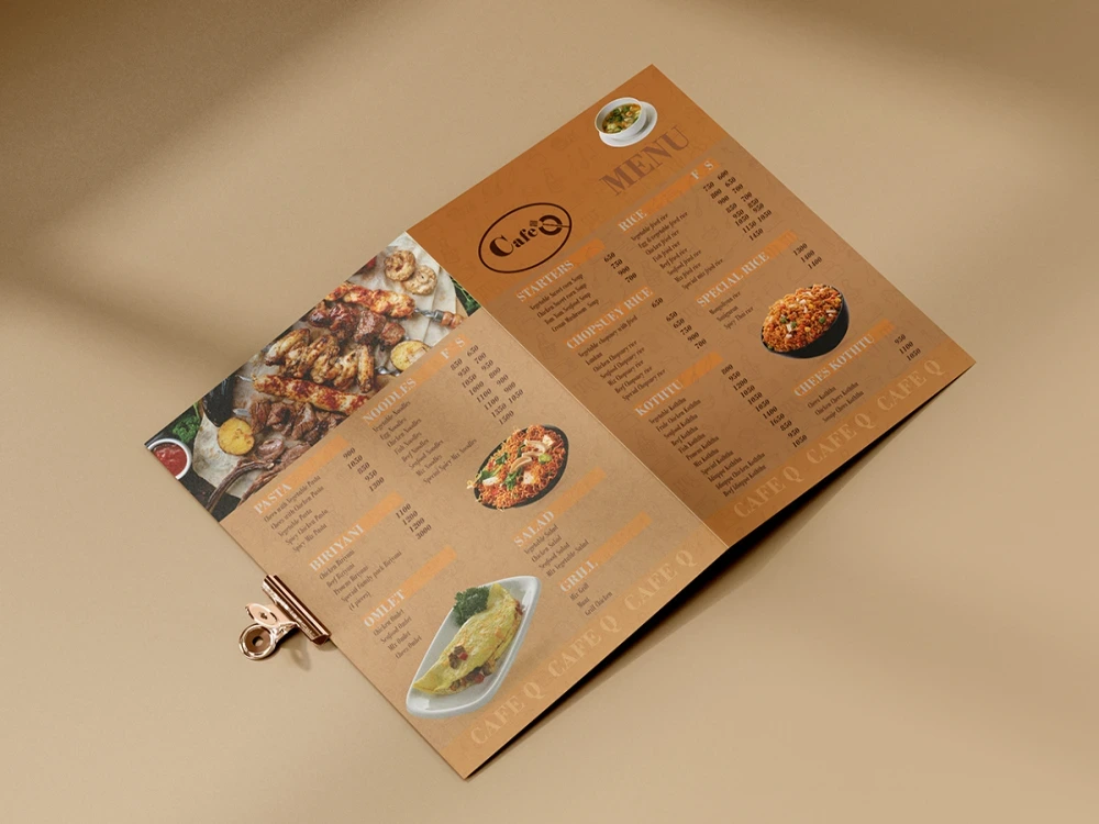 A sophisticated and minimalist menu | Upwork