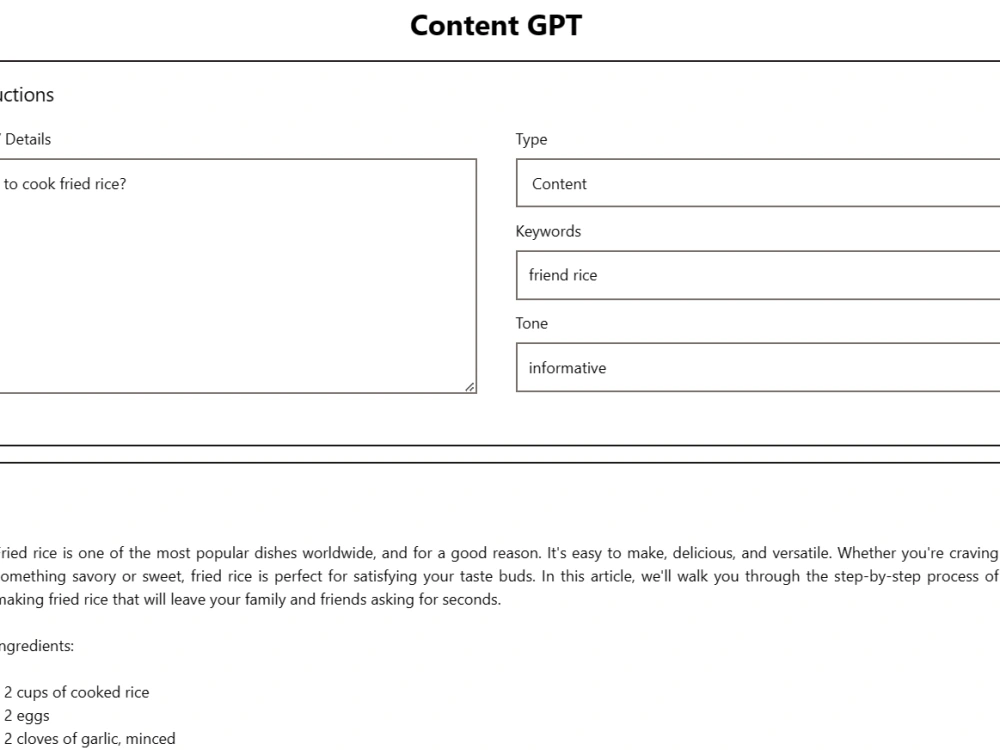 A ChatGPT-based AI-enabled web app | Upwork