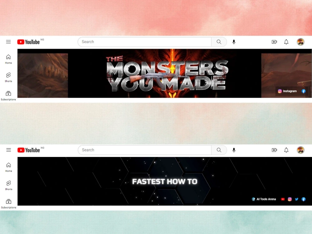 A professionally designed YouTube Channel Banner | Upwork