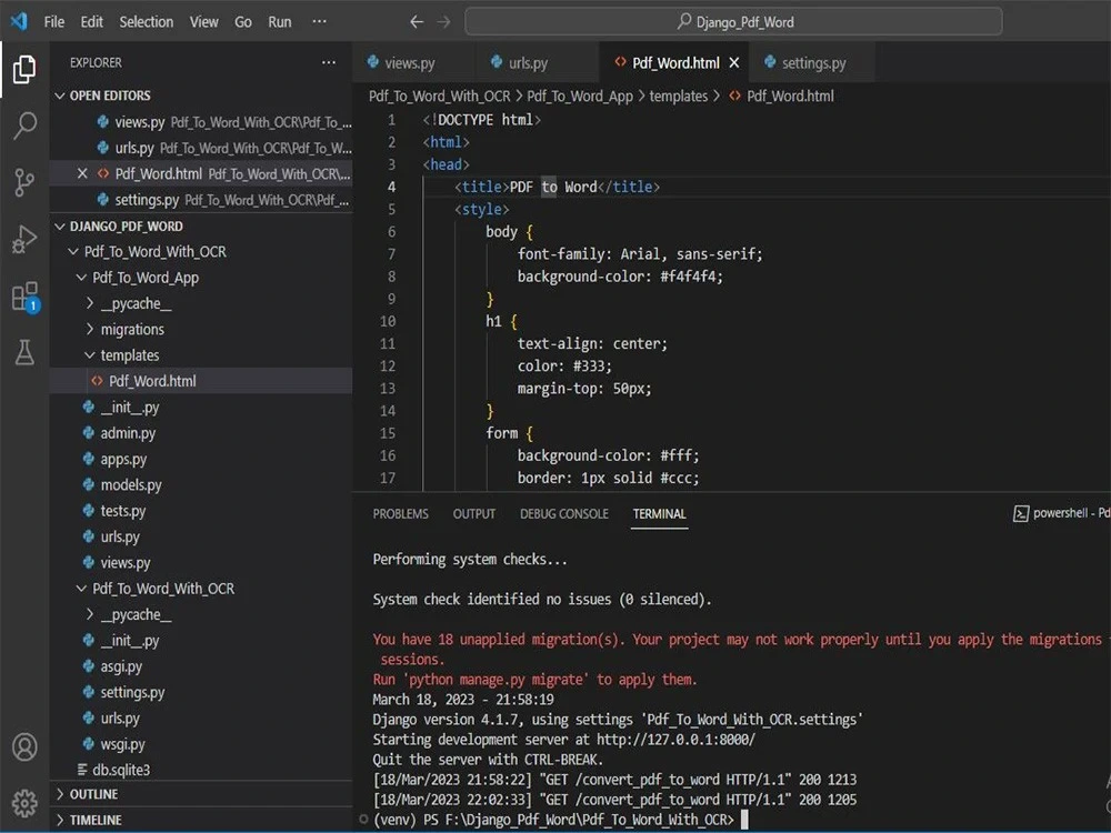 Image and PDF To MS Word Project in Django Python | Upwork