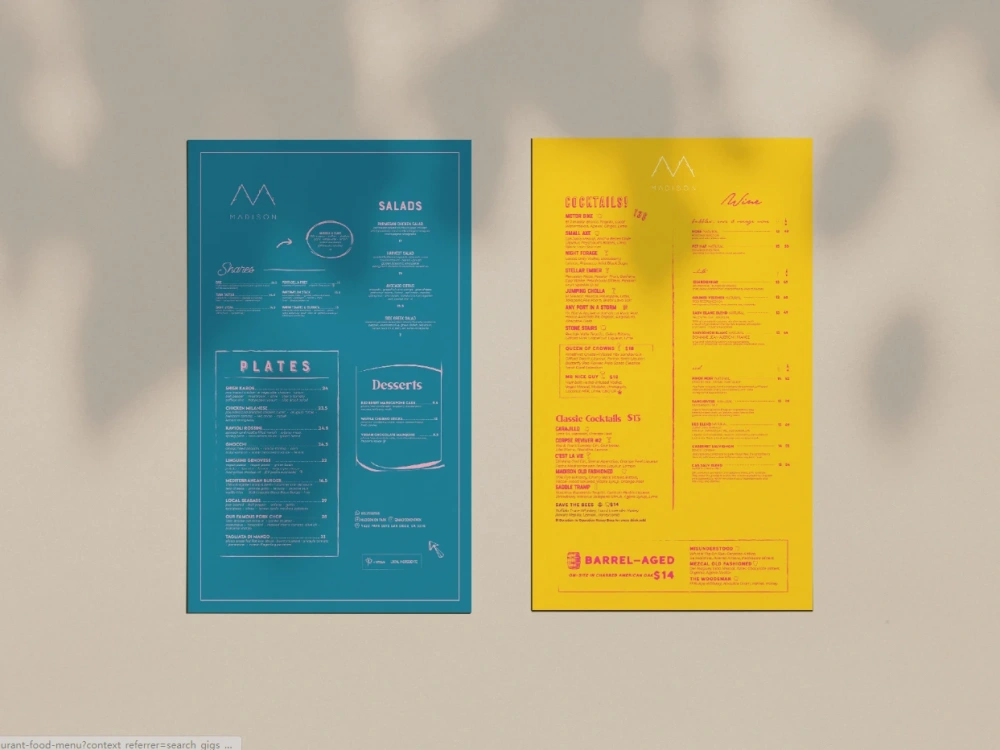 Attractive restaurant menu design | Upwork