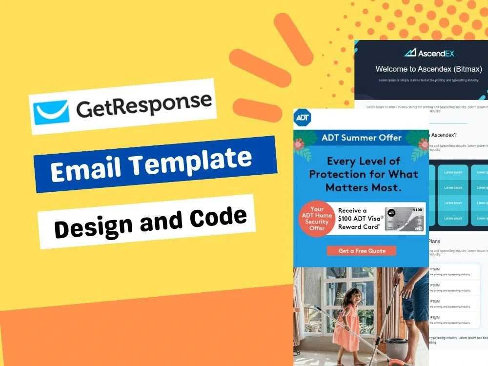 GetResponse email template design and code | Upwork