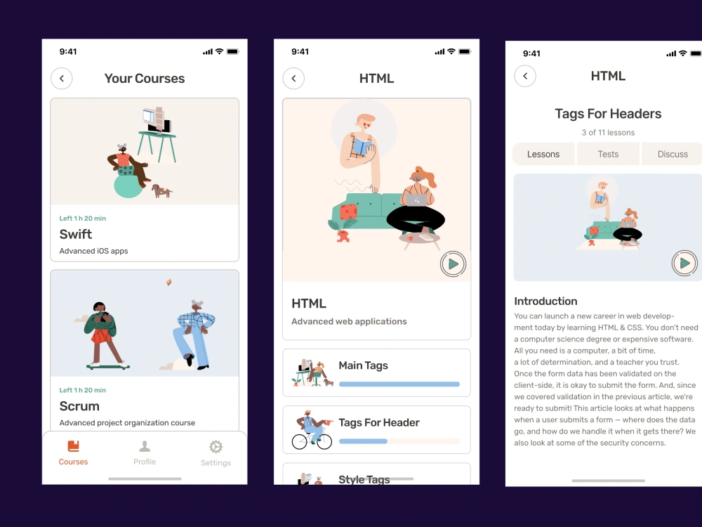 A complete mobile app for e-learning (Edutech) | Upwork