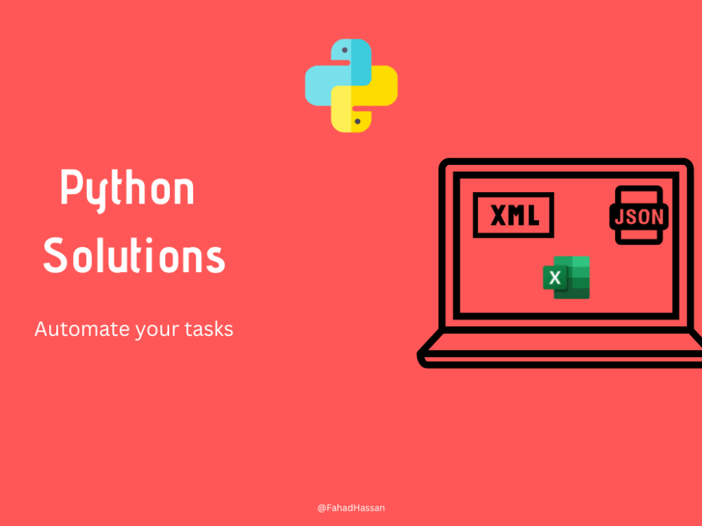 Automated xml, json, csv, xmi, excel data using python | Upwork