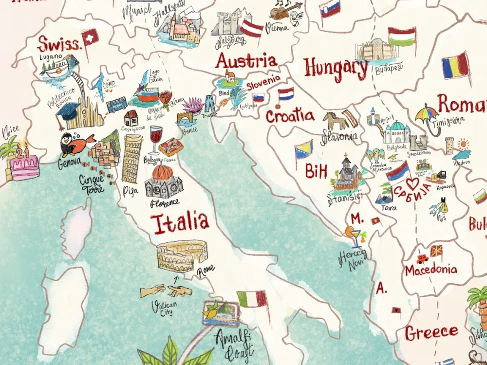 A colourful and cute illustrated map!! | Upwork