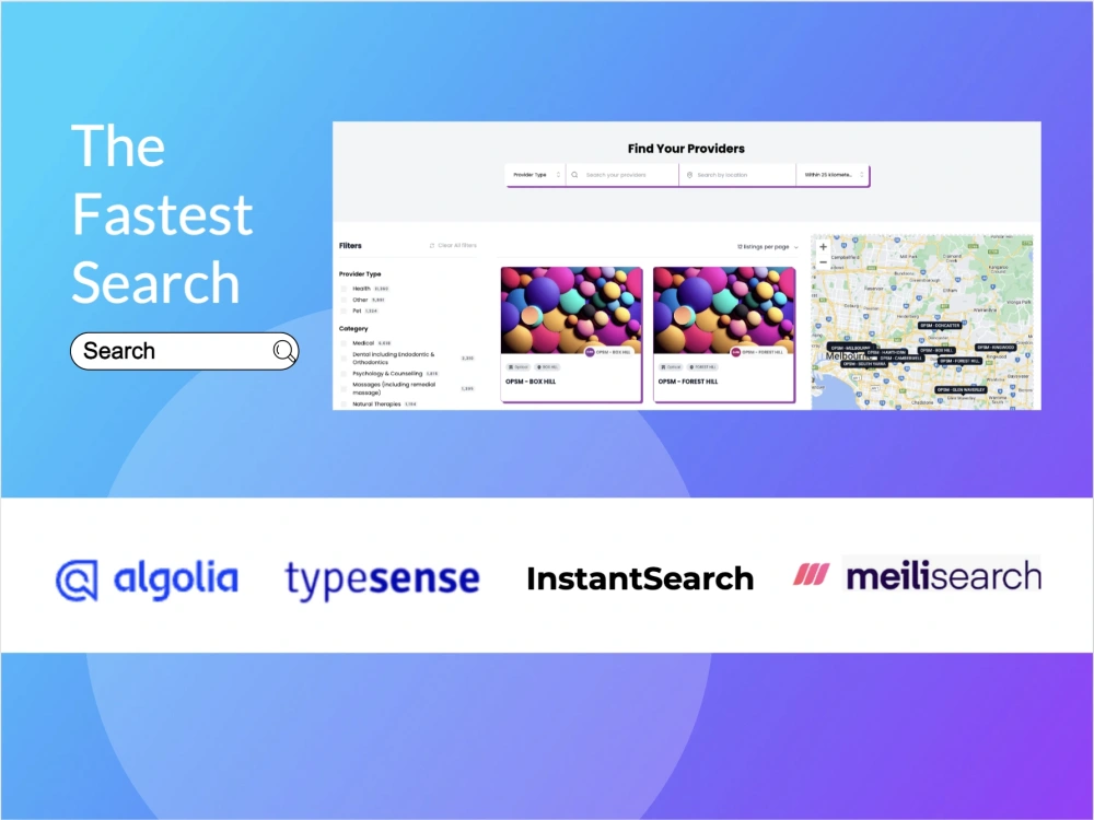 Algolia, typesense, meilisesarch, instantsearch with react or javascript | Upwork