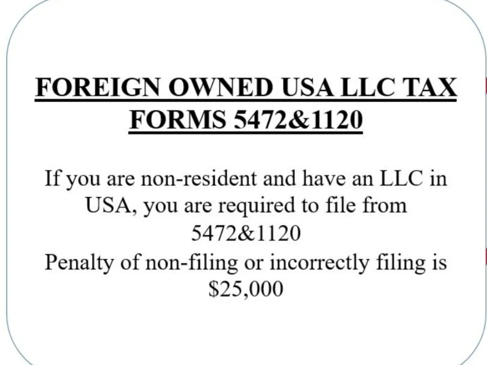 Prepared and submitted tax forms 5472 and 1120 proforma with IRS | Upwork