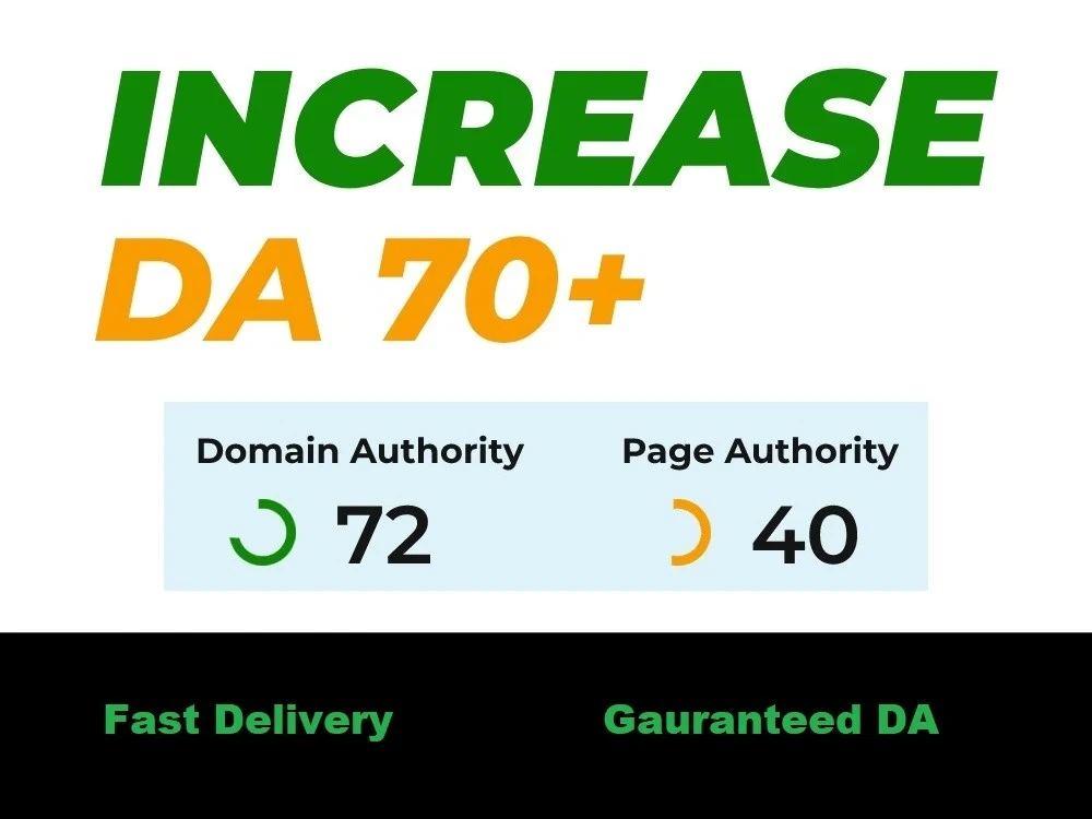 An increase DA 50, DA 60, DA 70 Plus | Upwork
