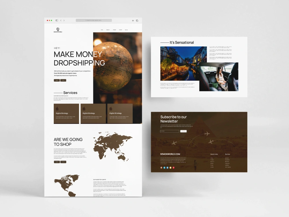 Modern website layout or landing page design PSD | Upwork