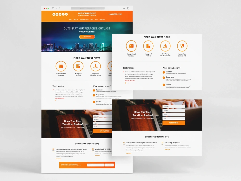 Modern website layout or landing page design PSD | Upwork
