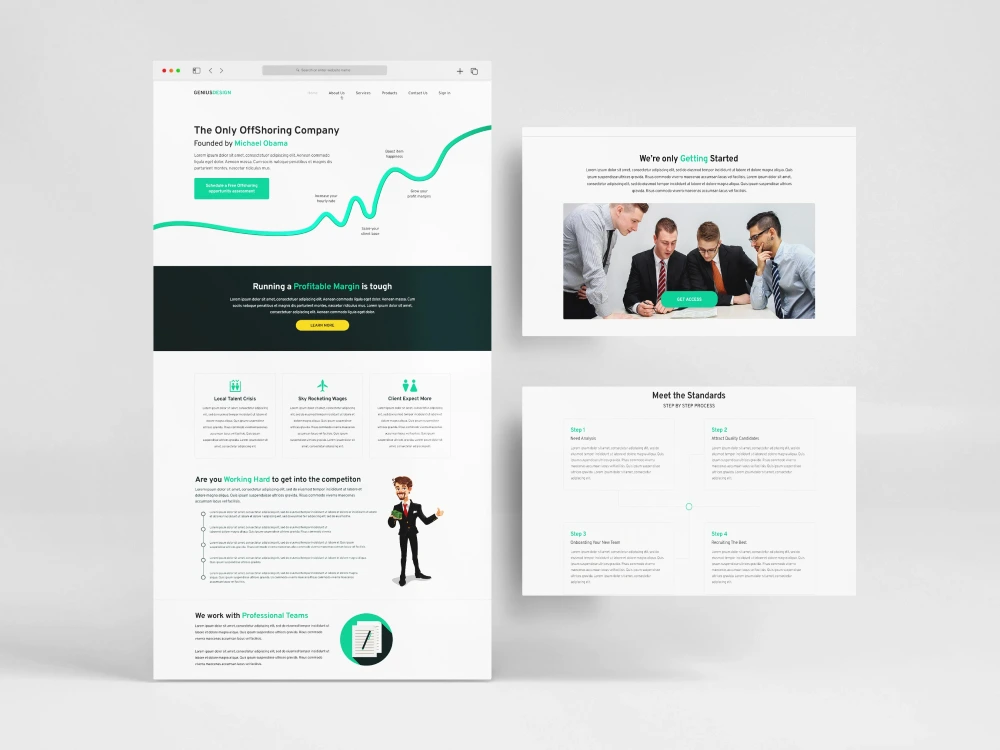 Modern website layout or landing page design PSD | Upwork