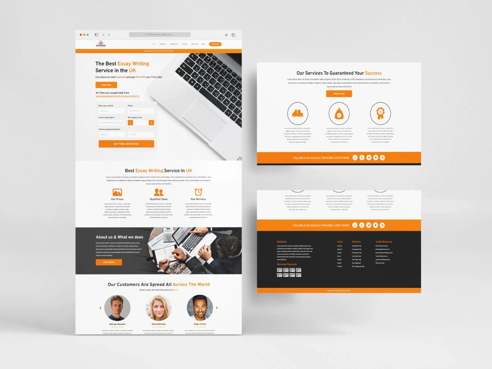 Modern website layout or landing page design PSD | Upwork