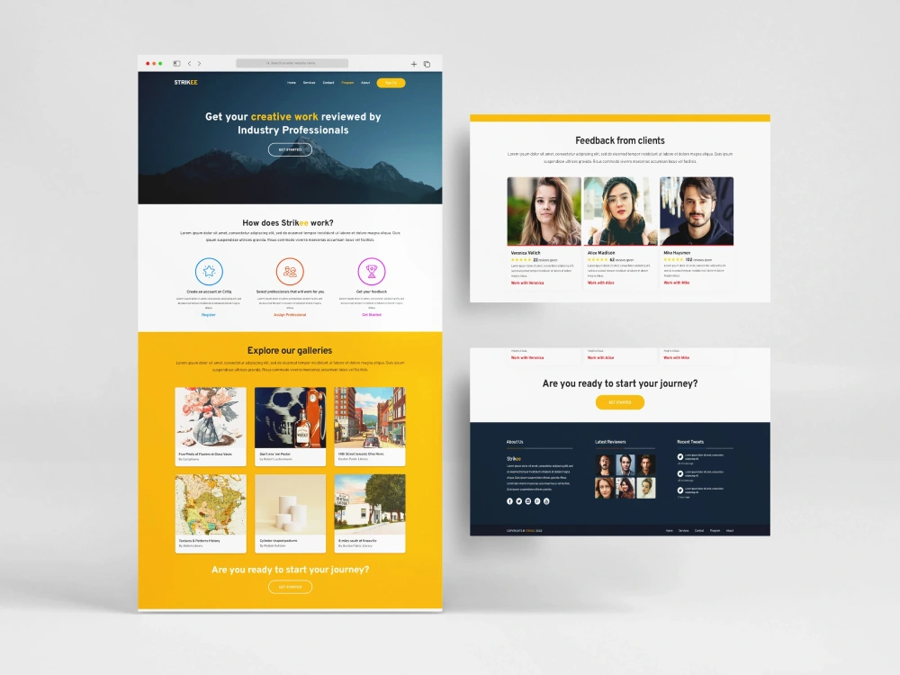 Modern website layout or landing page design PSD | Upwork