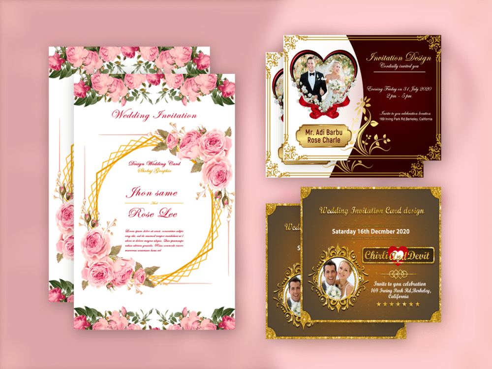 A beautiful and professional wedding invitation design | Upwork