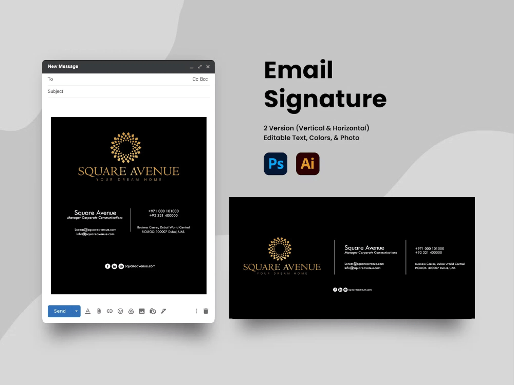 A modern Outlook Email Signature Design | Upwork