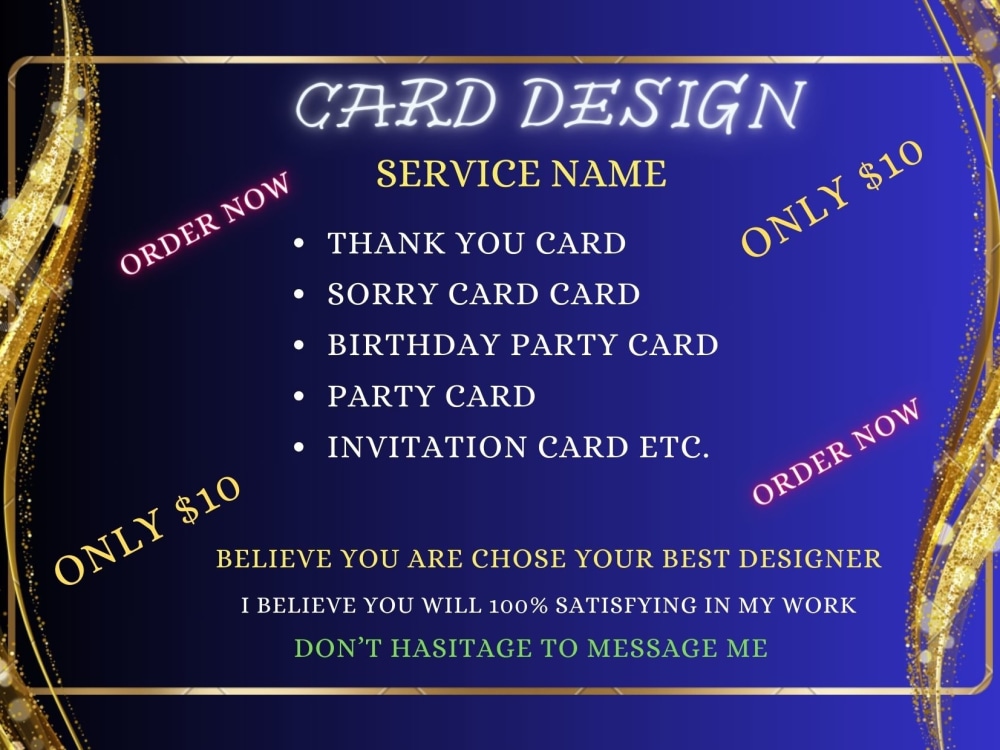 Thank you card, apology card, invitation card design only $10 | Upwork