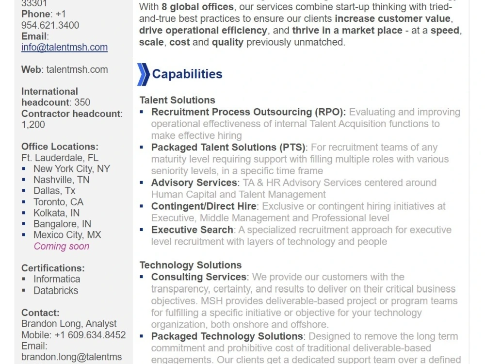 A finalized Job Description specific to the role you are trying to fill ...
