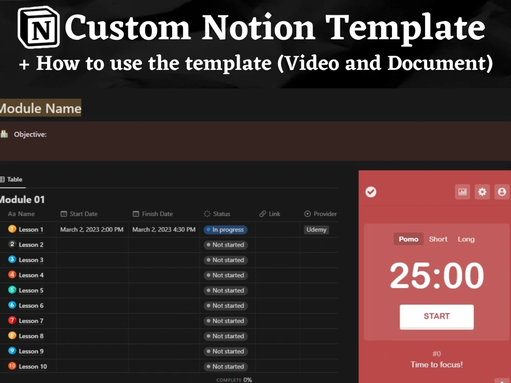 A custom Notion Templates | Upwork