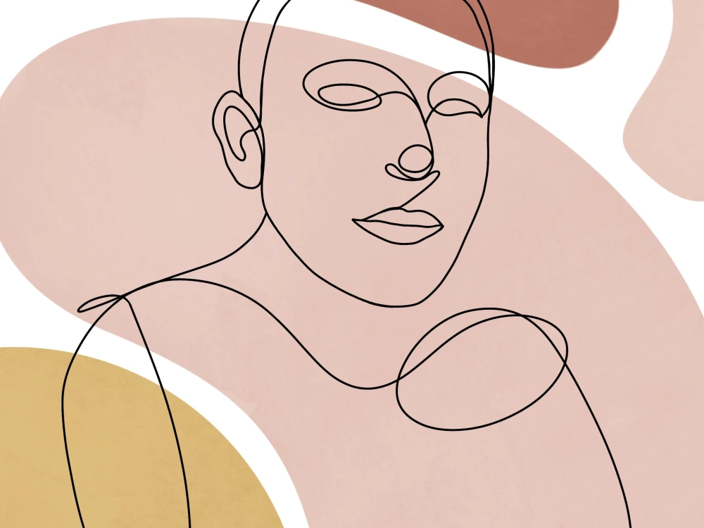 Mid Century Modern Line Art Portrait | Upwork
