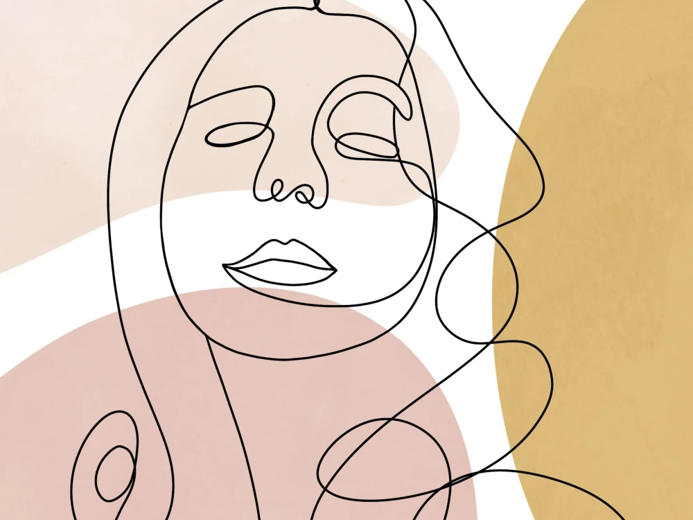 Mid Century Modern Line Art Portrait | Upwork