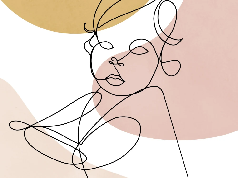 Mid Century Modern Line Art Portrait | Upwork