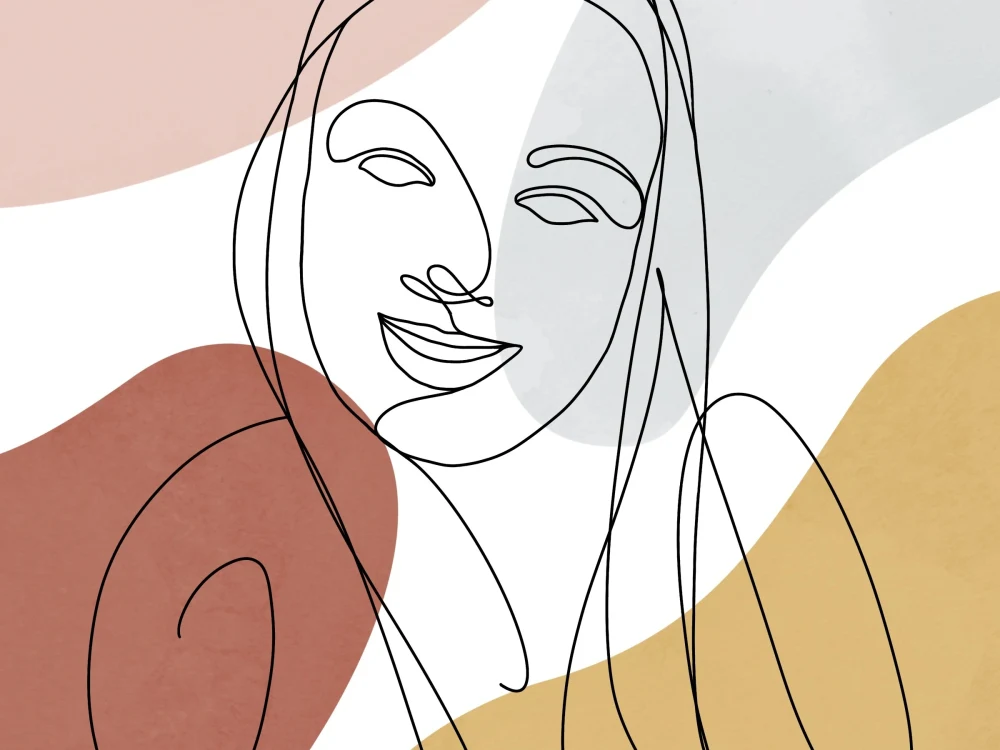 Mid Century Modern Line Art Portrait | Upwork