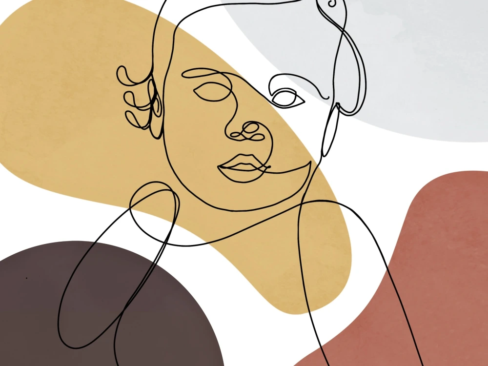 Mid Century Modern Line Art Portrait | Upwork