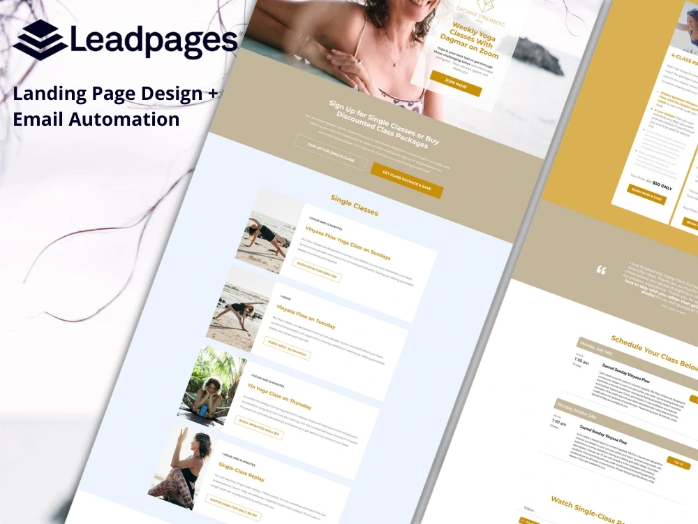 A Leadpages landing page with email automation for your sales funnel ...
