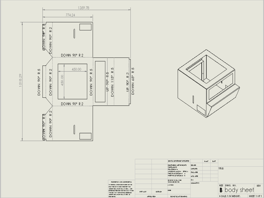 Sheet metal works,2D technical drawing, laser cut file, sheet ...