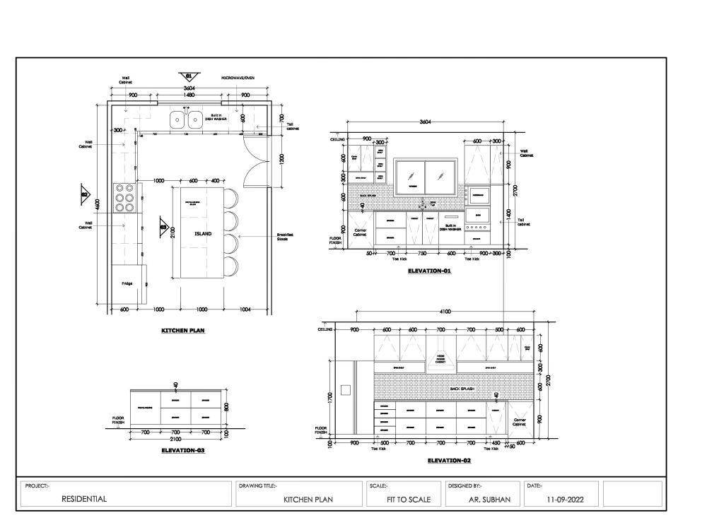 Professional Kitchen drawings in AutoCAD | Upwork