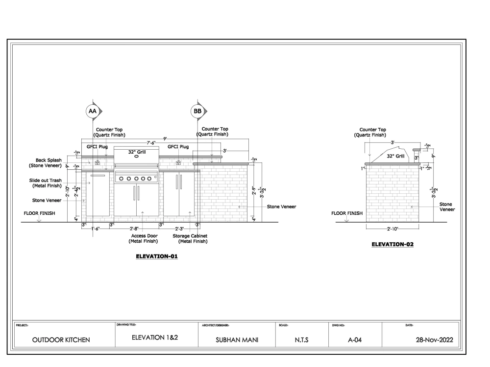 Professional Kitchen drawings in AutoCAD | Upwork