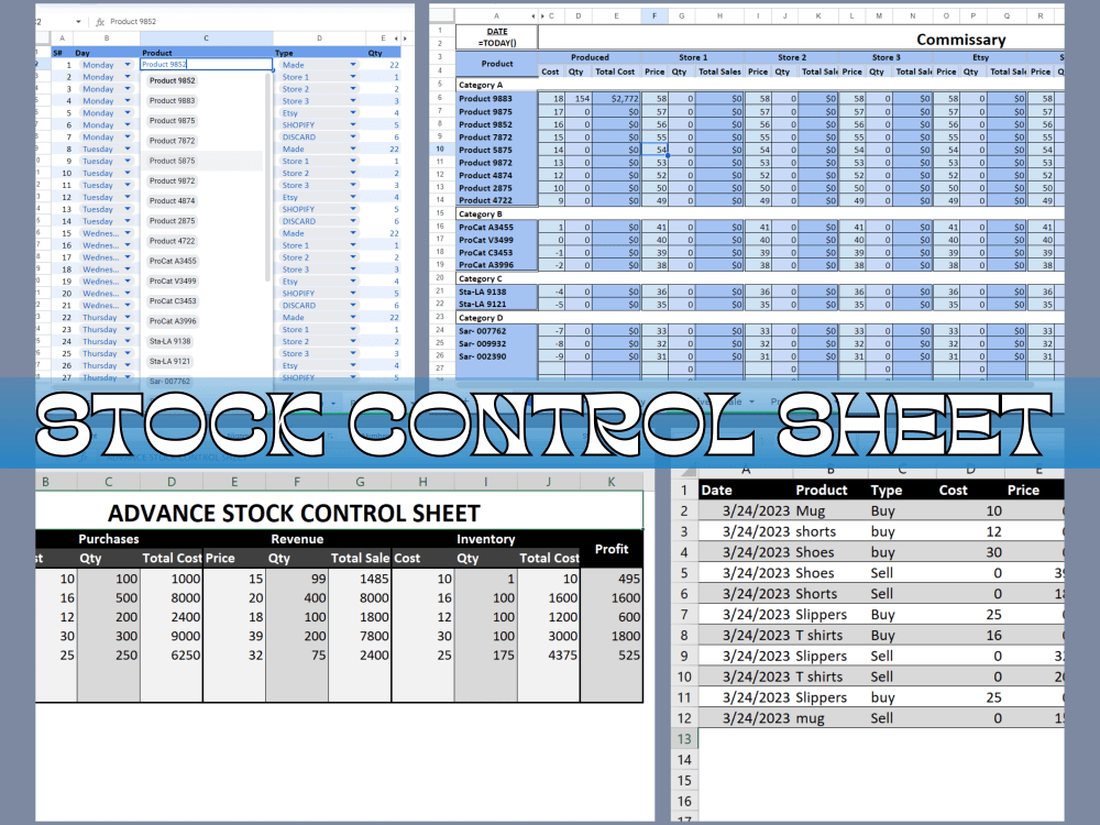 Professional stock control sheet / Inventory Management Sheet | Upwork