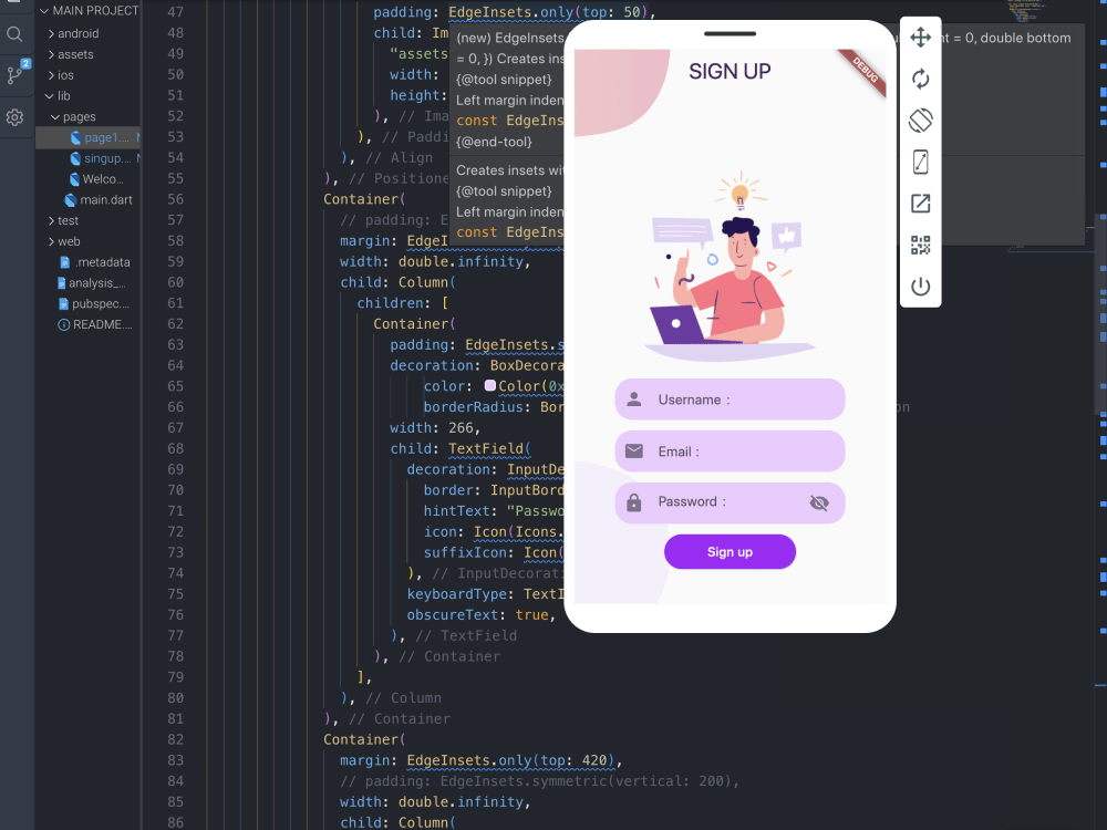 Login page for Mobile application using flutter | Upwork
