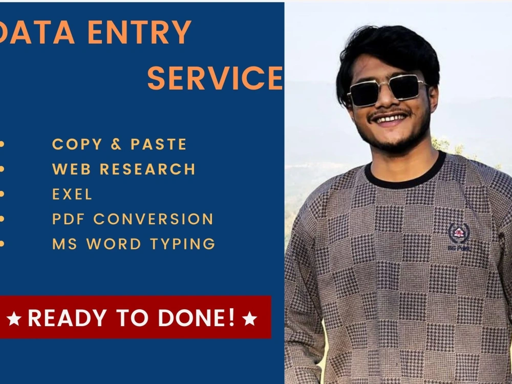 An Accurate & Efficient Data Entry. Web Research, Excel, Copy & Paste, PDF | Upwork