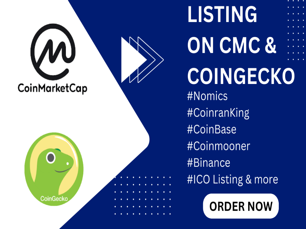 Fast track token listing coin listing ico listing- coinmarketcap coingecko | Upwork