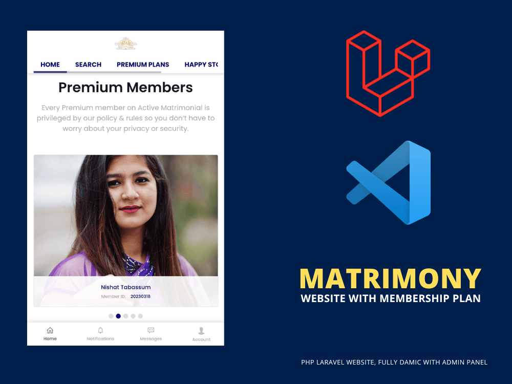 Matrimony website with admin panel developed in laravel | Upwork