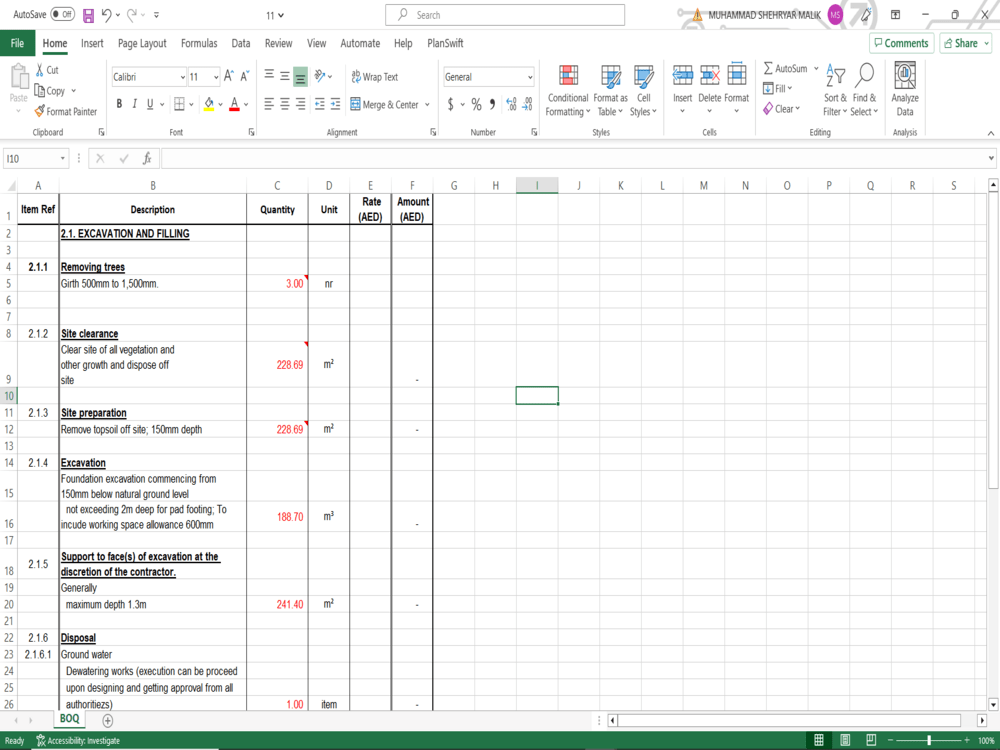 Quantity surveying and cost estimation via planswift | Upwork Quantity surveying and cost estimation via planswift | Upwork