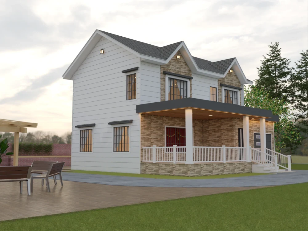 A professional and sophisticated exterior house rendering design | Upwork