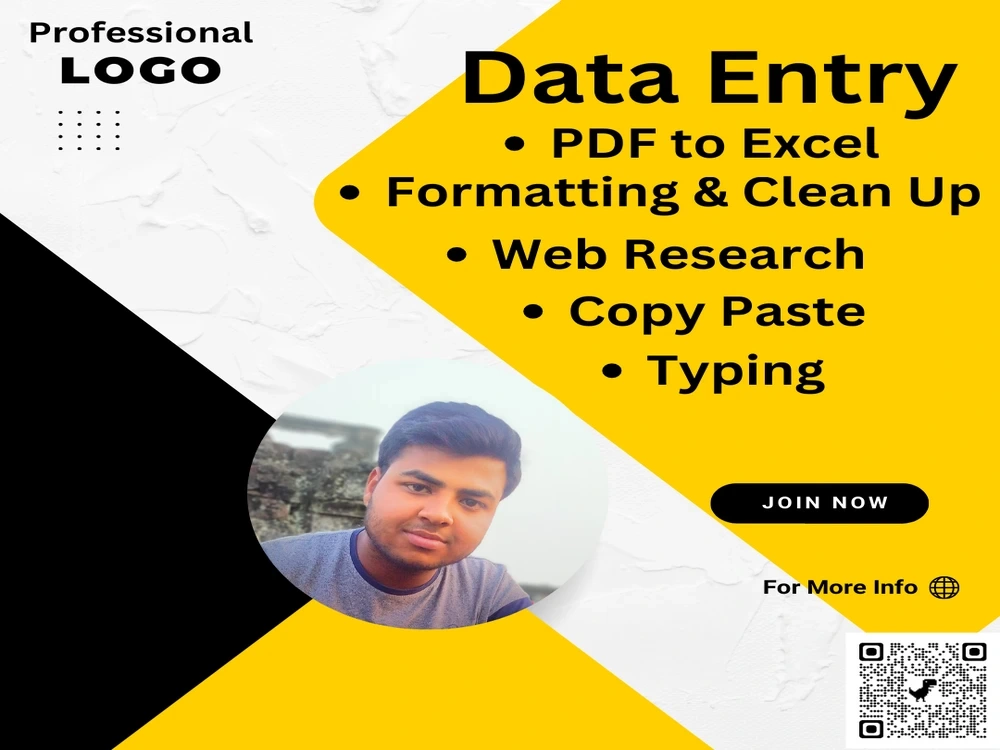 Data Entry, web research, typing, copy paste, | Upwork
