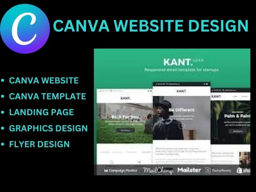 Canva website design, do anything on canva, graphics design, landing ...