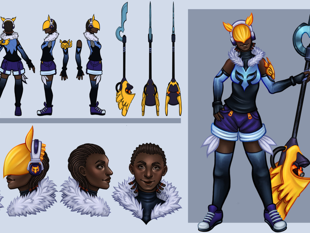 A epic 2d character sheet and 2d character design, 2d character ...