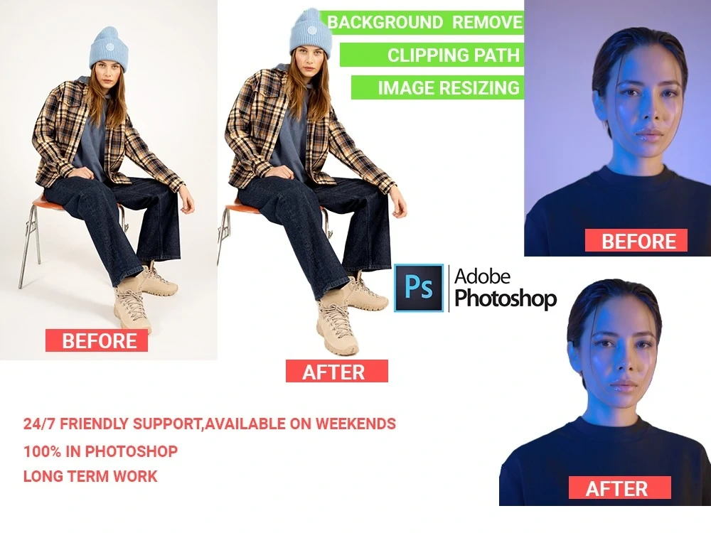 Cut out images photoshop background removal professionally | Upwork