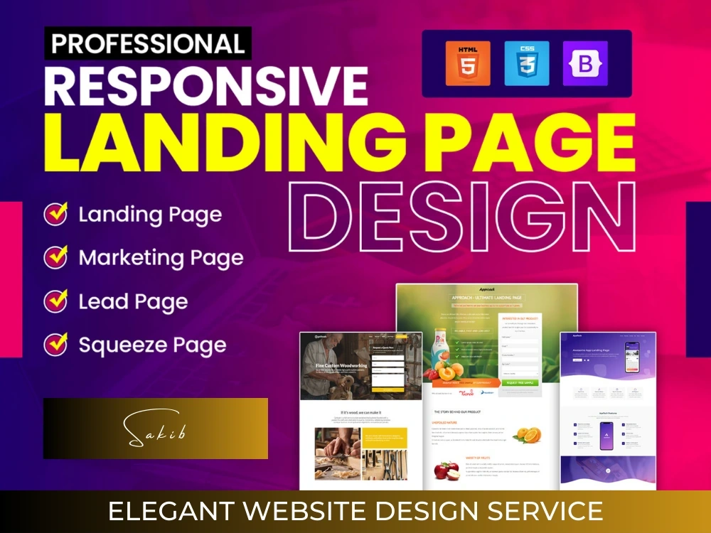 Create attractive HTML and WordPress landing page design | Upwork
